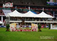 China Double Decker High Peak Tents With Glass Walls For Horse Competition for sale