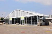 China Huge Luxury Aluminium&PVC Cover Event Tent with Arched shape and glass walls for sale
