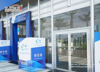 China Transparent Outdoor Exhibition Tents Heat Resistant Glass Wall for sale