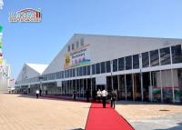 China White Exhibition Clear Span Tents 50 x 150 m , Glass Wedding Tent for sale