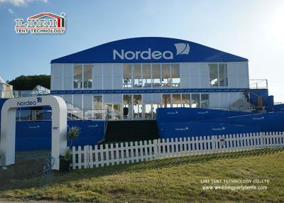 China Dome Shape Blue Color Double Decker Tents With Glass Walls for Sporting Events Large Capacity for sale