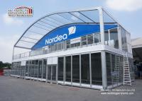 China Two Floor 1000 People Heat Resistant Tent Glass Walls For Golfing for sale