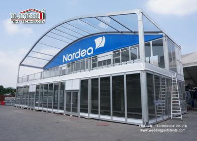 China Two Floor 1000 People Heat Resistant Tent Glass Walls For Golfing for sale