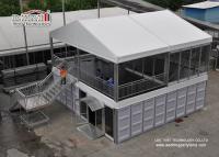 China Heavy Duty White PVC Fabric Double Decker Tents Large Outside Tents For Weddings for sale