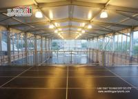 China Aluminum Arch Shape Outdoor Large Tents For Weddings Twin Deck With Solid Wall for sale