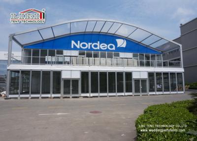 China Aluminum Arch Shape Outdoor Large Tents For Weddings Twin Deck With Solid Wall for sale
