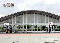 China Sound Proof 40x60m Outdoor Exhibition Tent Aluminum Arch With Glass Sidewall for sale