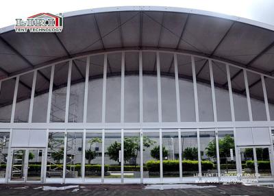China Sound Proof 40x60m Outdoor Exhibition Tent Aluminum Arch With Glass Sidewall for sale