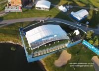China 800 People Withe/ Blue Double Decker Tents with Aluminum Frame For High-class Lounge for sale