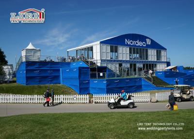 China Dome Double Decker Marquee Tents With Print Logo and Glass walls used for golf events for sale