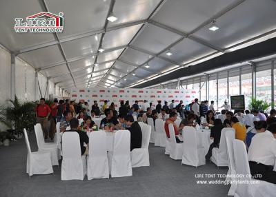 China Temporary Movable White Party Marquee With Glass Walls And ABS Walls for sale