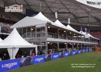 China Double Decker Exhibiiton Event High Peak Tents With Glass ABS Walls for sale