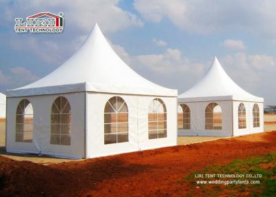 China 5x5m white color aluminum frame garden gazebo party tent with clear PVC window for mobile use for sale