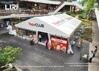 China 12x15m Aluminium Frame Tent With Waterproof Pvc Cover Glass Sidewalls For Events for sale