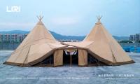 China Canvas Outdoor Large Tipi Tent For Glamping 20-120 People for sale