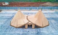 China Canvas Outdoor Large Tipi Tent For Glamping 20-120 People for sale