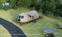 China 6 Person Panoramic Ellipse Campsite Glamping Hotel Tent All Timber Frame for sale