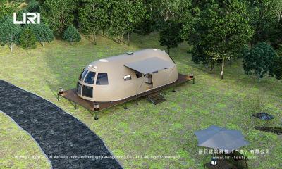 China 6 Person Panoramic Ellipse Campsite Glamping Hotel Tent All Timber Frame for sale