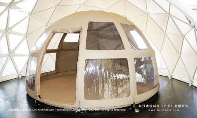 China Panoramic Ellipse Campsite Glamping Hotel Tent All Timber Frame 5 Diameter for sale
