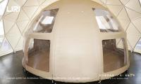 China Panoramic Ellipse Campsite Glamping Hotel Tent All Timber Frame 5 Diameter for sale