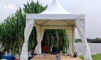 China Pagoda Outdoor Event Tents With White PVC Sidewall Flame Retardant for sale