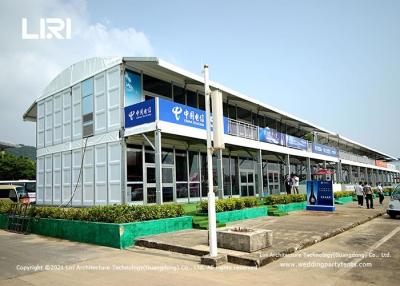 China 15m X 30m Dome Roof Glass Wall Double Decker Tent For Trade Shows for sale