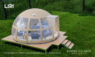 China Panorama Dome Luxury Glamping Tent 6x8m Wooden Structure For Exhibition for sale