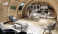 China Panorama Dome Luxury Glamping Tent 6x8m Wooden Structure For Exhibition for sale