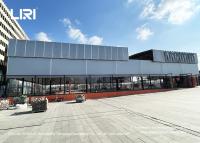 China Class B1 Aluminum Basketball Court Tent Heavy Duty Electric Push Pull Structure for sale