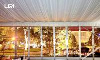 China Flame Retardant M2 Outdoor Wedding Tents Clear PVC Window Sidewalls UV Resistant for sale