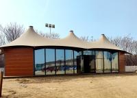 China Luxury Triple Top Large Glamping Safari Tents For Hotel Restaurant for sale