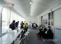 China White Color 20m Clear Span Marquee Tent  With Block Out PVC Sidewalls For Exhibition for sale