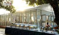 China 15x30m Luxury Outdoor White Event Tents with Glass Wall for Weddings and Parties for sale