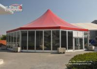 China Aluminum High Peak Multi sides Luxury Wedding Tents With Glass ABS Walls for sale