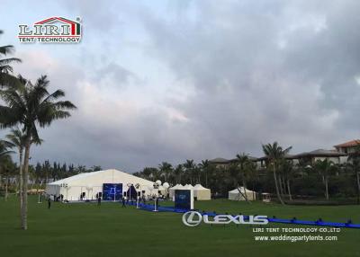 China Product Lauch 20m Clear Span Tent With Translucent PVC Sidewalls For Exhibition for sale