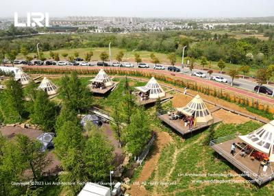 China Canvas Luxury Glamping Tents Safari Wooden Pole Custom Camping Tipi Tents for sale