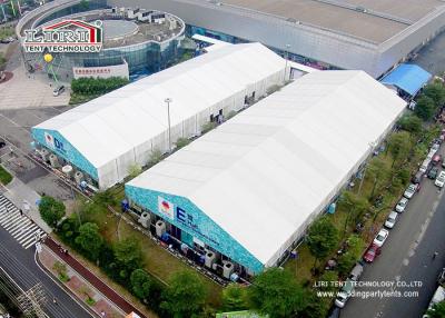 China Product Lauch 25m Clear Span Tents With Printing Logo For Temporary Exhibition for sale