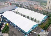 China Product Lauch 25m Clear Span Tents With Printing Logo For Temporary Exhibition for sale