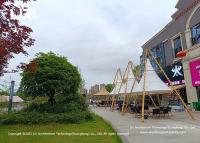 China Waterproof Outdoor Wood Desert Tipi Bamboo Hotel Tents Poles for Party and Event for sale