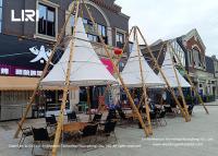 China Waterproof Outdoor Wood Desert Tipi Bamboo Hotel Tents Poles for Party and Event for sale