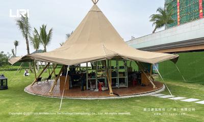 China High Quality Canvas Outdoor Large Tipi Tent For Glamping 20-120 People for sale