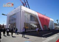 China Fire Retardant Removable Thermo Roof Cube Double Decker Tents With Sany Sign Advertising for sale