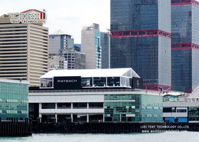 China 15m Width Aluminum Frame PVC Roof Glass Wall White Outdoor Canopy Tent for sale