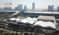China 30m And 40m Tent With ABS Or Glass Hard Walls Used For Canton Fair And Other Exhibition Rental Business for sale