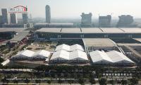 China 30m And 40m Tent With ABS Or Glass Hard Walls Used For Canton Fair And Other Exhibition Rental Business for sale
