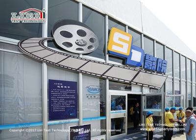 China 8m Height Glass Double Decker Marquee Tents For Outdoor Temporary Cinema for sale