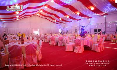China White Aluminum and PVC Luxury Celebrating Tent with Solid Sidewalls for 500 People Capacity Weddings and Parties for sale