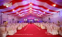 China White Aluminum and PVC Luxury Celebrating Tent with Solid Sidewalls for 500 People Capacity Weddings and Parties for sale
