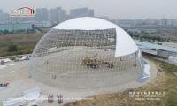 China Largest 60m Diameter Geodesic Shelter Dome Tent Strcuture Of World As Landmark for sale