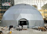 China 20m Diameter Geodesic Dome Tents With Silver Grey Cover And Glass Door for sale